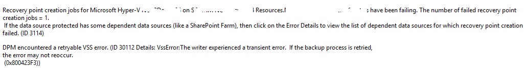DPM 2016 unexpected error and VSS error - jtpedersen.com IT made simple DPM 2016 unexpected error and VSS error - jtpedersen.com IT made simple